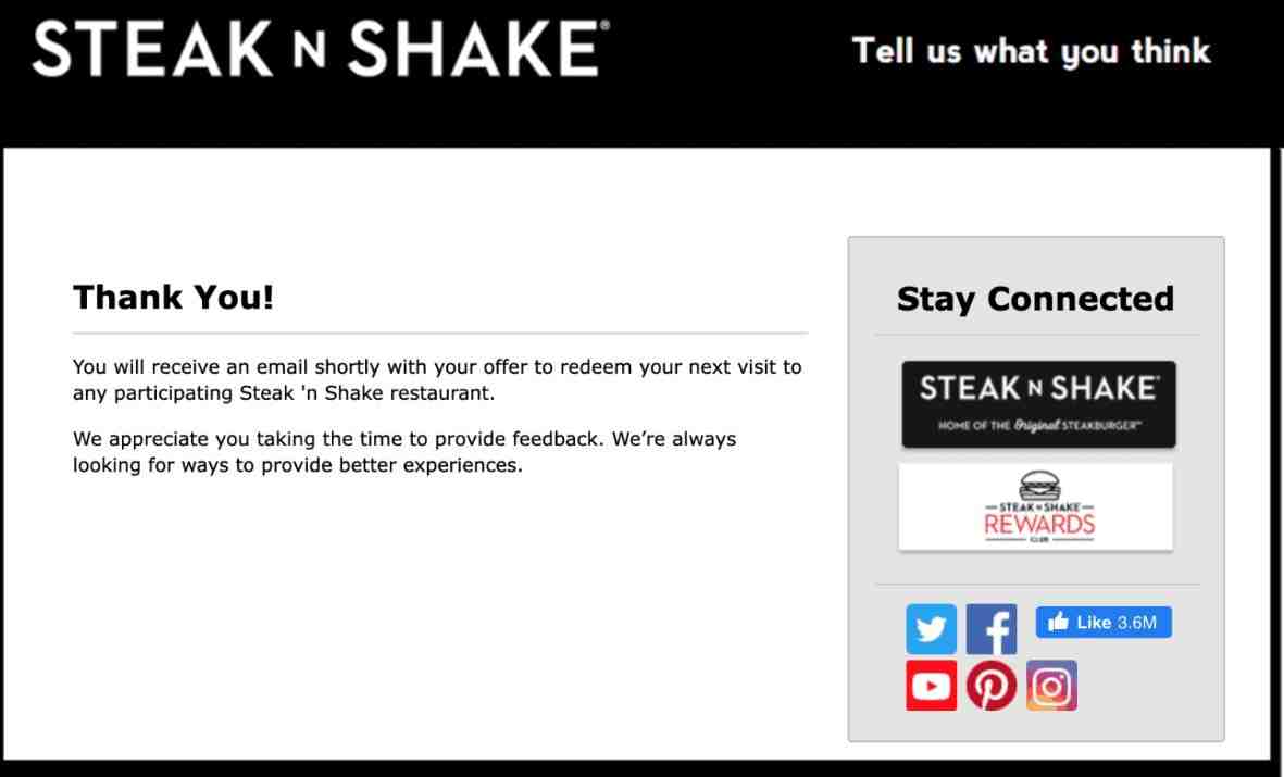 Steaknshakevisit.com – Steak ‘n Shake Survey - Free Milkshake!